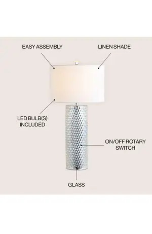 JONATHAN Y Isabella 30" Glass Led Table Lamp