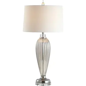 JONATHAN Y Julian 33.5" Glass/crystal Led Table Lamp - Smoked Gray
