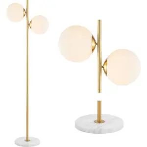 JONATHAN Y Oscar 60.5" 2-light Modern Parisian Candlestick Iron Led Floor Lamp - Brass Gold