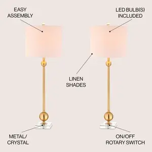 JONATHAN Y Hollis 34" Metal Led Table Lamp