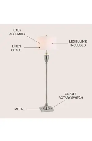 JONATHAN Y Othello 62" Metal Led Floor Lamp