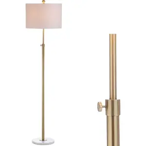 JONATHAN Y June 65" Adjustable Metal/marble Led Floor Lamp - Brass Gold/white