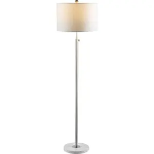 JONATHAN Y June 65" Adjustable Metal/marble Led Floor Lamp - Chrome
