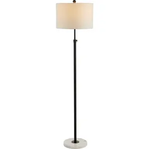 JONATHAN Y June 65" Adjustable Metal/marble Led Floor Lamp - Oil Rubbed Bronze