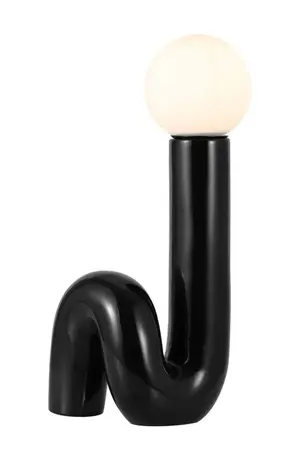 JONATHAN Y Katya 18" Scandinavian Minimalist Ceramic Spiral Tube Led Table Lamp - Black
