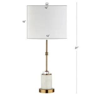 JONATHAN Y Harper 27" Marble/crystal Led Table Lamp