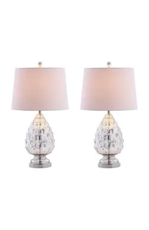 JONATHAN Y Artichoke 25.5" Glass Led Table Lamp - Mercury Silver