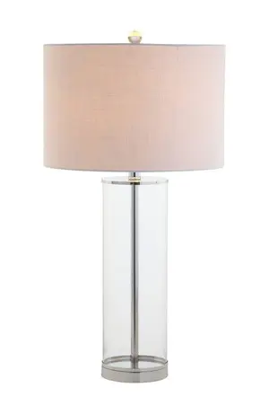 JONATHAN Y Collins 29.25" Glass Led Table Lamp - Clear/chrome