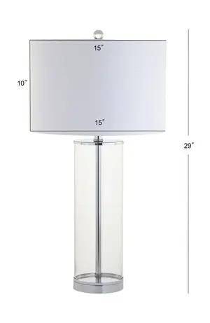 JONATHAN Y Collins 29.25" Glass Led Table Lamp - Clear/chrome