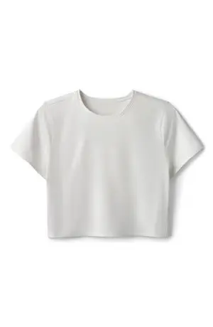 RHONE Serene Crop Performance T-shirt - Snow White