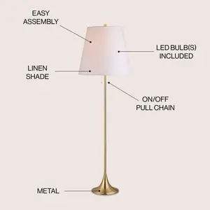 JONATHAN Y Amelia 63" Metal Led Floor Lamp