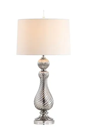 JONATHAN Y Murano 32" Swirled Crystal/glass Led Table Lamp - Gray