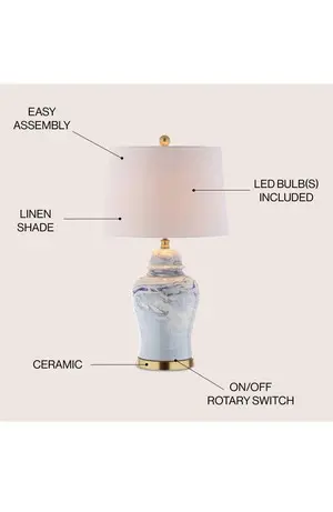JONATHAN Y Wallace 26" Ceramic Led Table Lamp