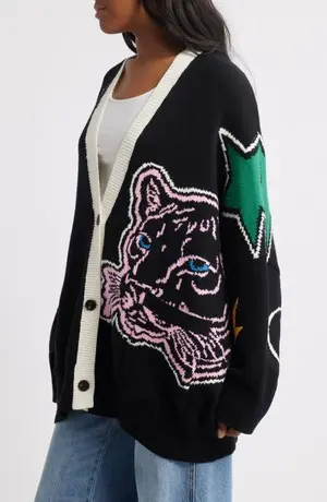 DRESSED IN LALA Karma Panther Oversize Cardigan