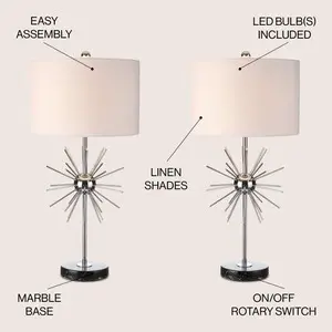 JONATHAN Y Aria 31.5" Metal/marble Led Table Lamp
