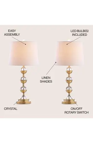 JONATHAN Y Avery 27.5" Crystal Led Table Lamp