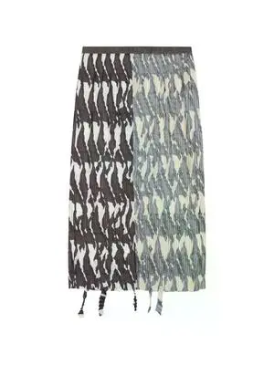 JNBY Fringed-Edge Midi Skirt