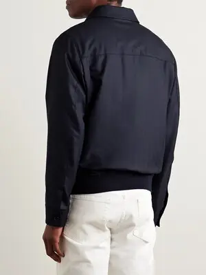 Thom Sweeney Wool Bomber Jacket - Blue