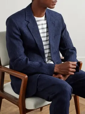 Mr P. Unstructured Linen-chambray Suit Jacket