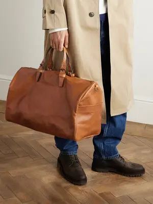 BLEU DE CHAUFFE Leather Duffle Weekend Bag