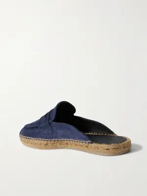 CastaÑer Nando Suede Backless Espadrilles - Blue