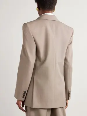 Saint Laurent Double-breasted Wool Blazer - Neutrals