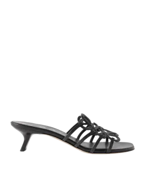 Loewe LOEWE Paula's Ibiza Petal Anagram Leather Sandals Black