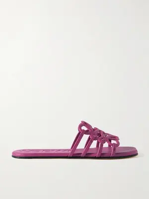 Loewe Anagram Leather Slides - Pink