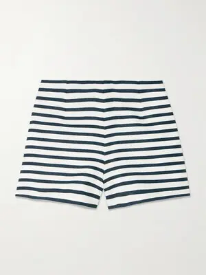 Faithfull The Brand Lila Striped Linen Shorts - Blue