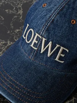 Loewe Paula's Ibiza Embroidered Denim Baseball Cap - Blue