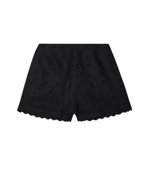 DÔEN Arbre Broderie Anglaise Cotton Shorts - Black