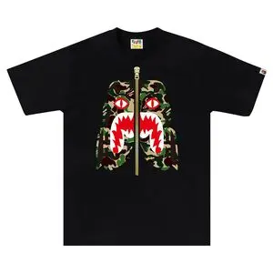 A BATHING APE Abc Camo Tiger Tee - Black