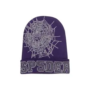 SP5DER Rhinestone Beanie - Purple