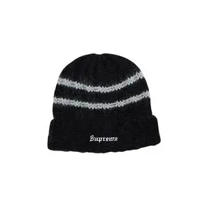 Supreme Brushed Stripe Beanie - Black