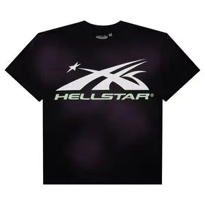 HELLSTAR Glow In The Dark Sports Logo T-shirt - Purple