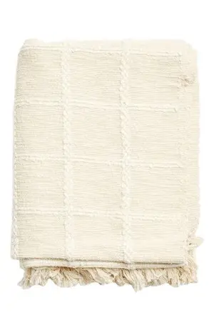 STUDIO VARIOUSLY Sea Shell Textured Checks Handloom Throw