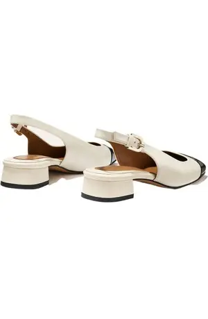MARGAUX LONNBERG The Darcy Slingback Ballerinas - Cream And Black