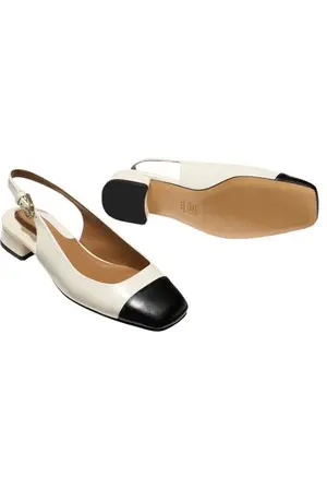 MARGAUX LONNBERG The Darcy Slingback Ballerinas - Cream And Black