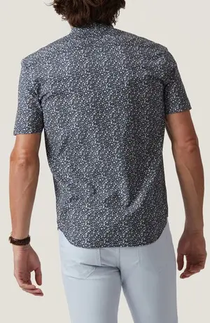 34 Heritage Field Floral Short Sleeve Button-up Shirt - Navy