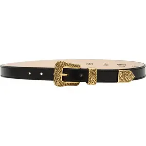 AUREUM AUREUM No. 15 Leather Belt Black/ Gold