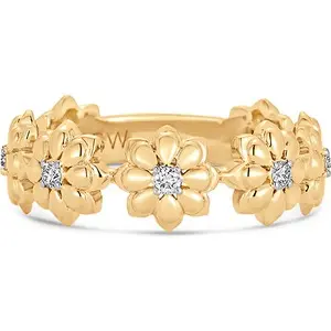 Sara Weinstock Lierre Flower Diamond Eternity Ring - Yellow Gold/ Diamond