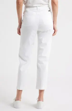 Hue Stretch Twill Utility Pants - White