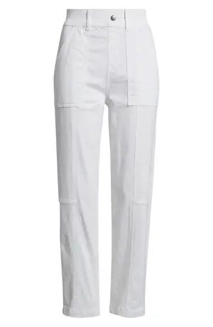 Hue Stretch Twill Utility Pants - White