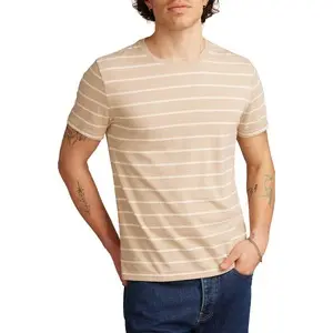 Lucky Brand Stripe Crewneck T-shirt Khaki Multi