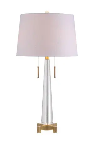 JONATHAN Y Zoe 29.5" 2-light Crystal Led Table Lamp - Clear/brass Gold
