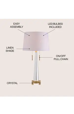 JONATHAN Y Zoe 29.5" 2-light Crystal Led Table Lamp