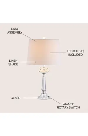 JONATHAN Y Day 24.5" Crystal Led Table Lamp