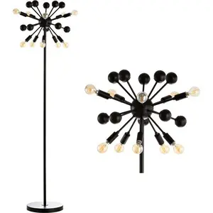 JONATHAN Y Orbit 10-light 63" Modern Sputnik Metal Led Floor Lamp - Black