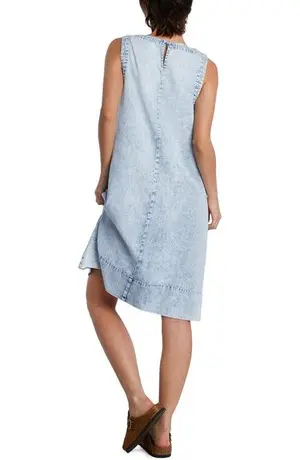 WASH LAB DENIM Little Denim Shift Dress - Bleach Denim