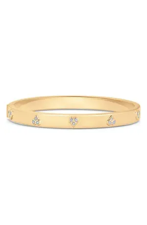 Sara Weinstock Honeycomb Heart Diamond Bangle Bracelet - Yellow Gold/ Diamond